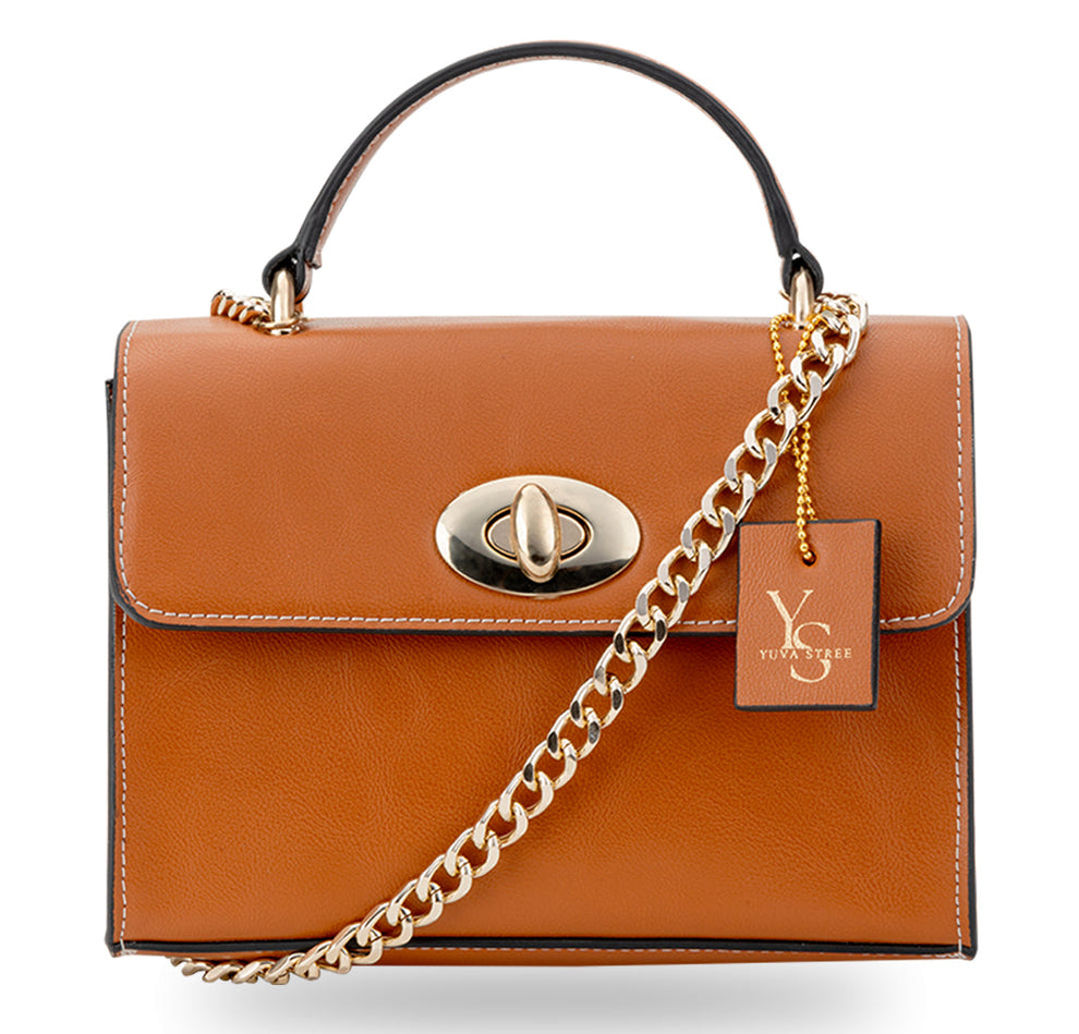 Femmora Mini Satchel Bag- Tangerine - YuvaStree